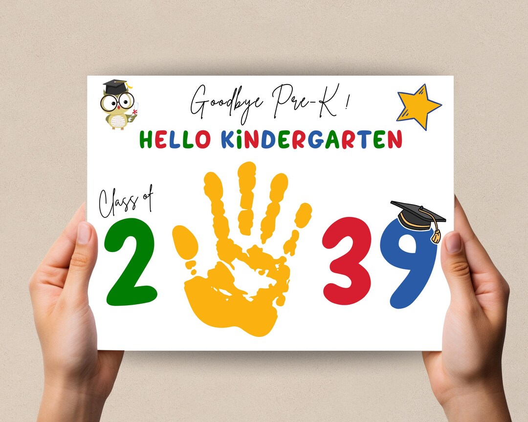 Goodbye Pre-k Handprint Craft, Hello Kindergarten, Class of 2039 ...