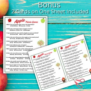 Apple Trivia Game, Fall Trivia Game. Work Party Game, Halloween Party ...