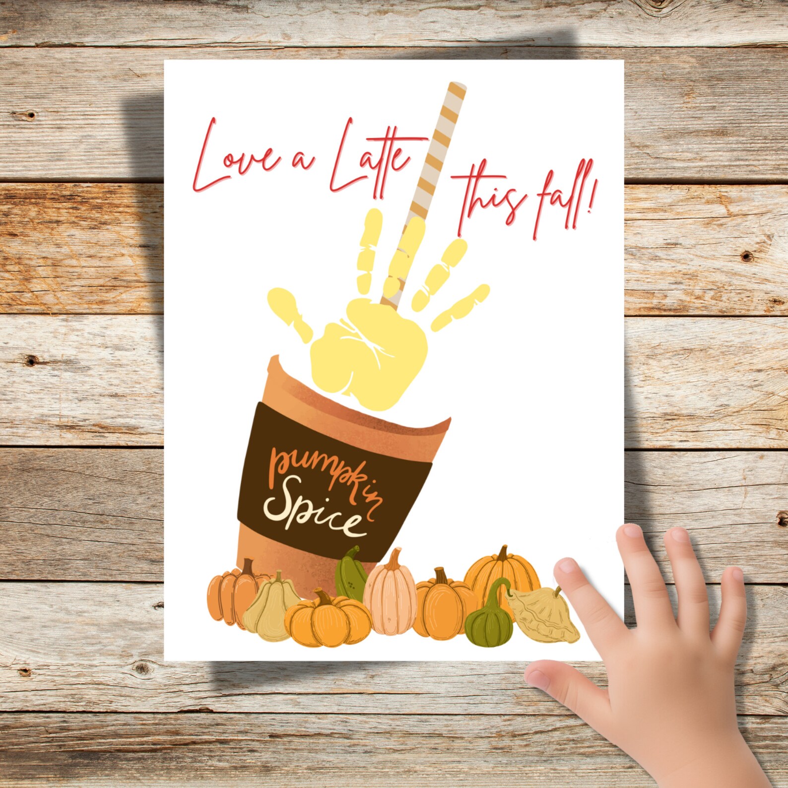 Fall Handprint Art, Latte Handprint Craft, Preschool Activity for ...