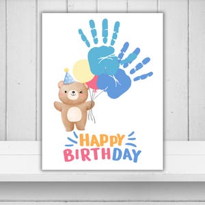 Birthday Handprint Craft, Birthday Handprint Art, Printable Activity ...
