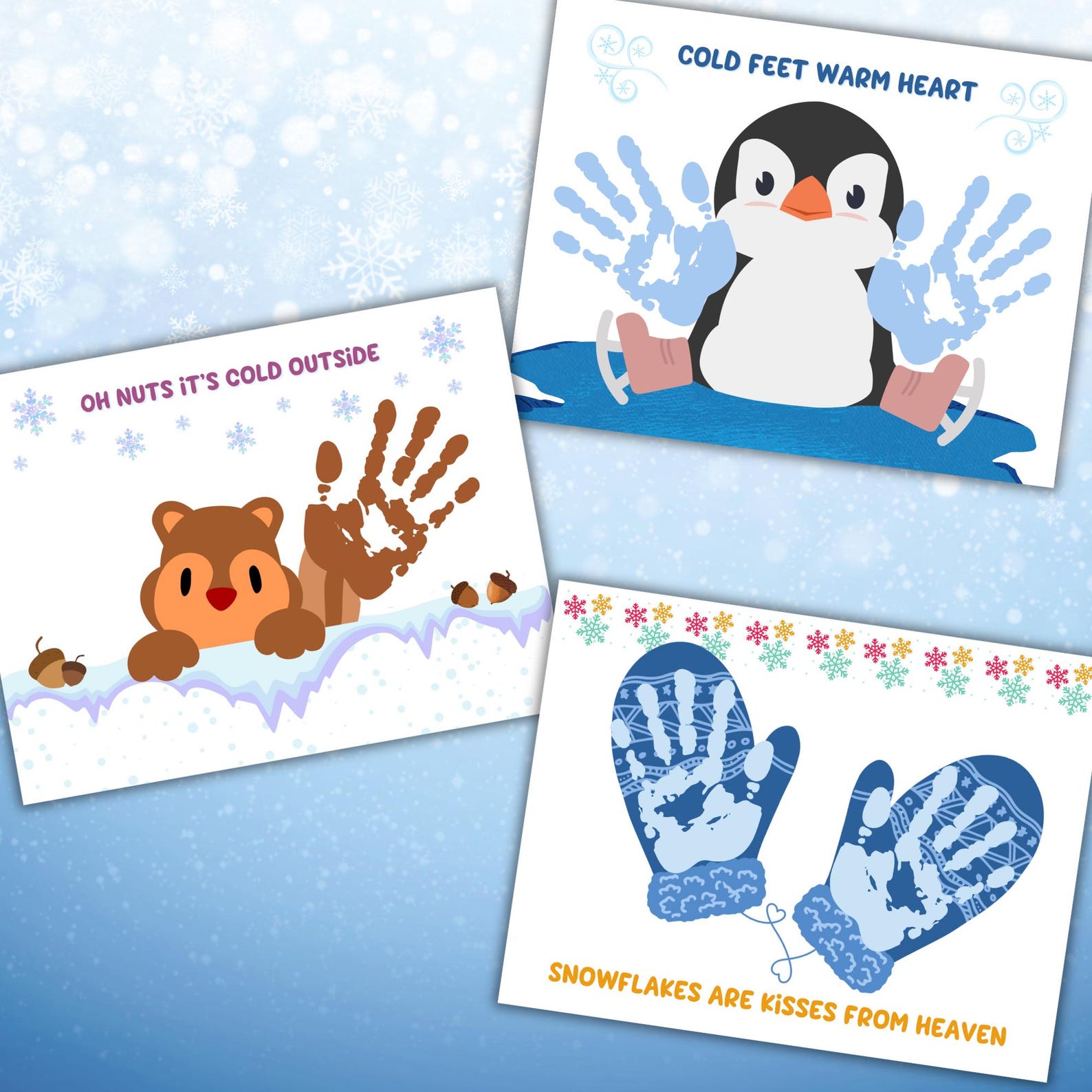 Winter Handprint Craft Bundle, Handprint Art, Printable Activity for ...