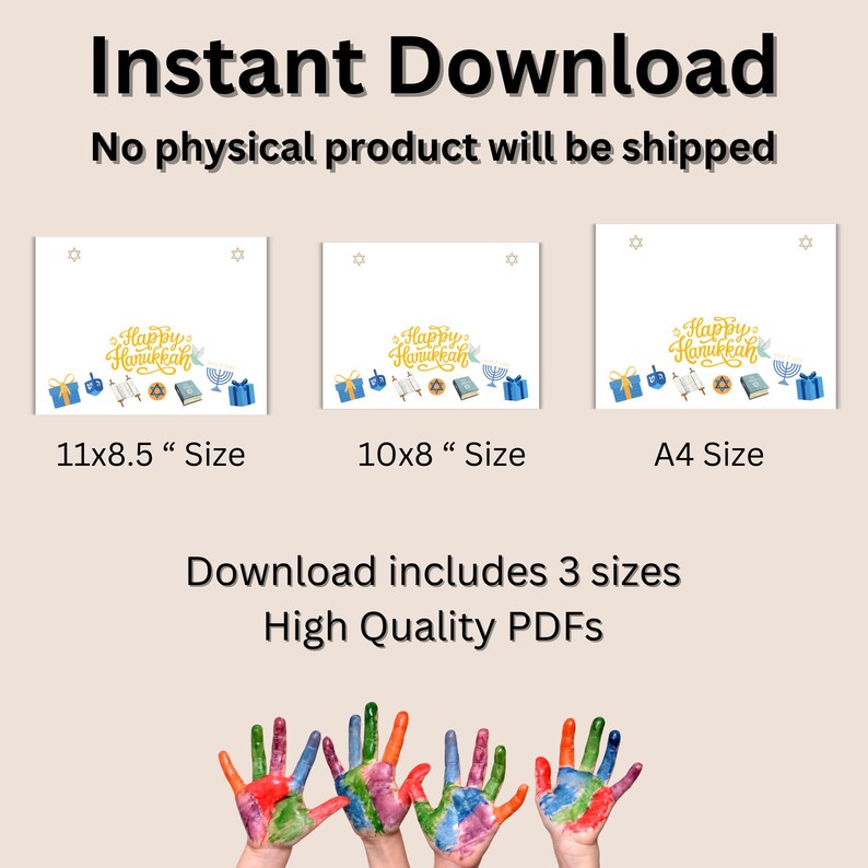 Hanukkah Handprint Craft, Handprint Art, Daycare Craft Happy Hanukkah ...