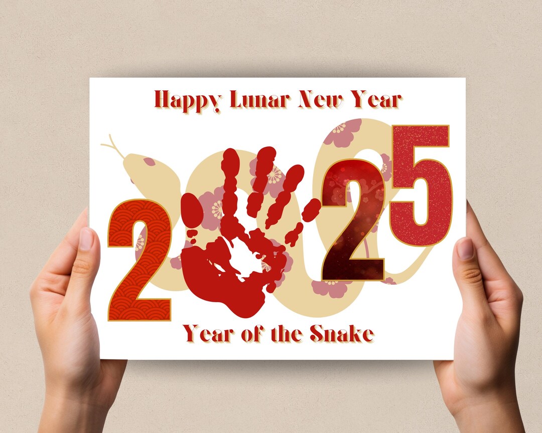 Lunar New Year 2025 Handprint Craft, Year of the Snake Handprint Art ...