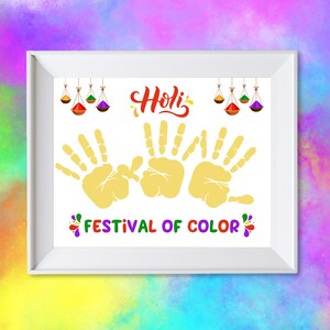 Holi Handprint Art, Holi Handprint Keepsake, Preschool Handprint Craft ...