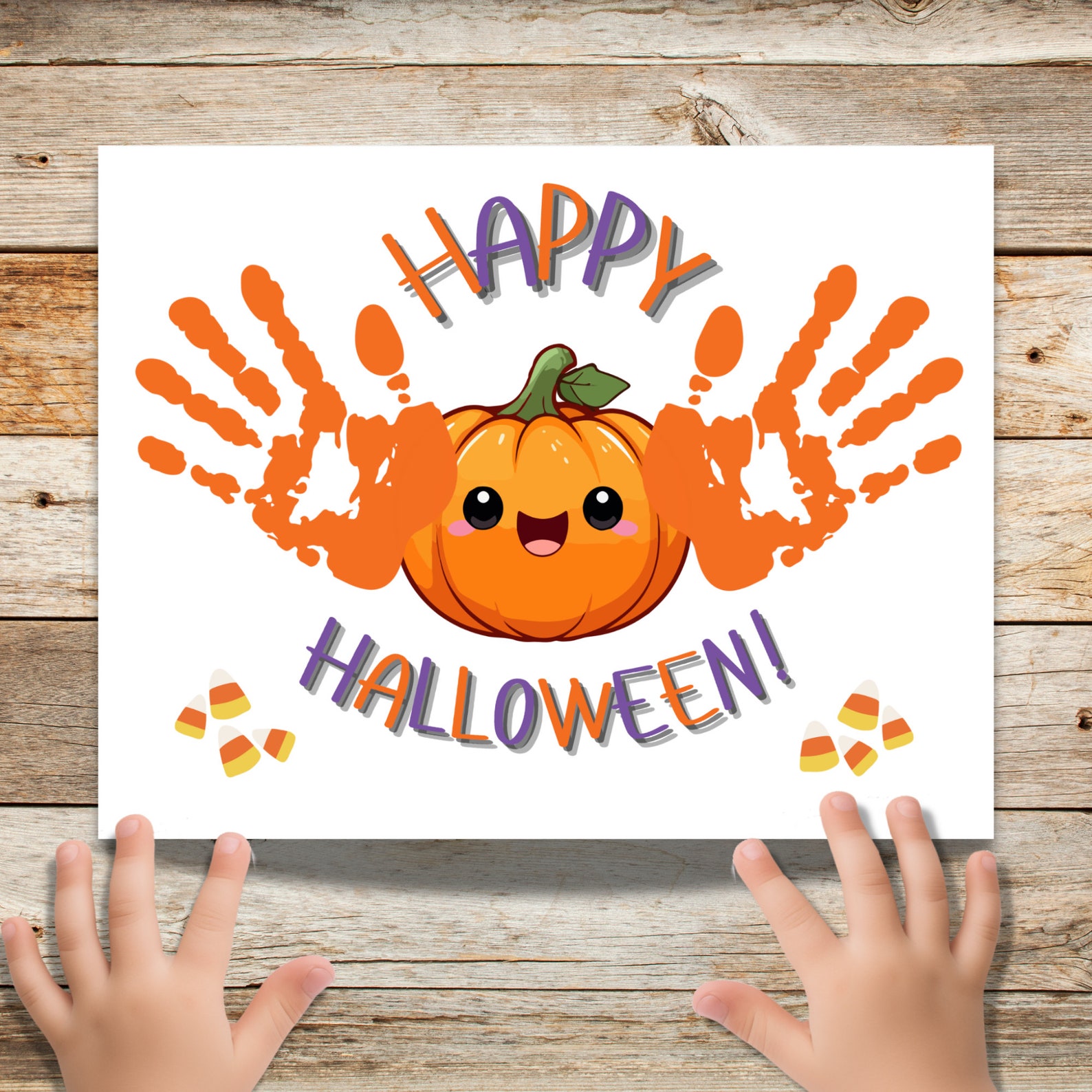 Halloween Handprint Art, Handprint Craft, Happy Halloween Preschool ...