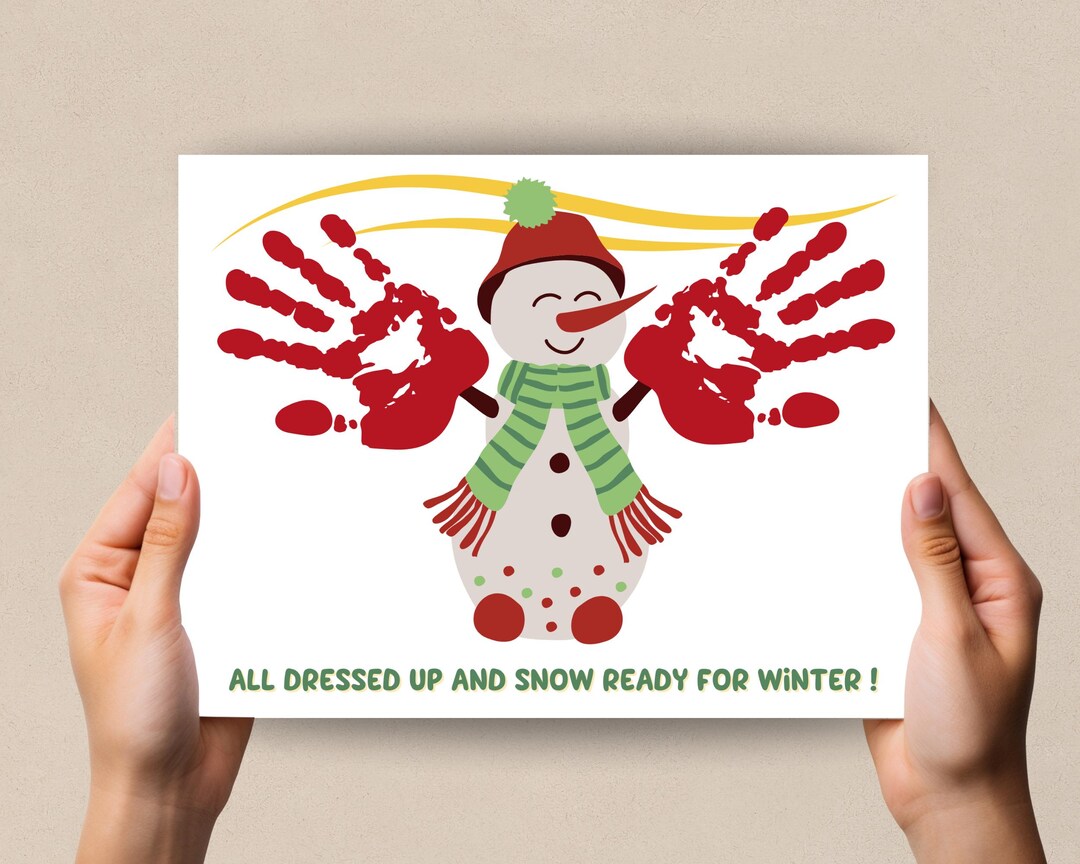 Winter Snowman Handprint Craft, Winter Handprint Art, Handprint ...