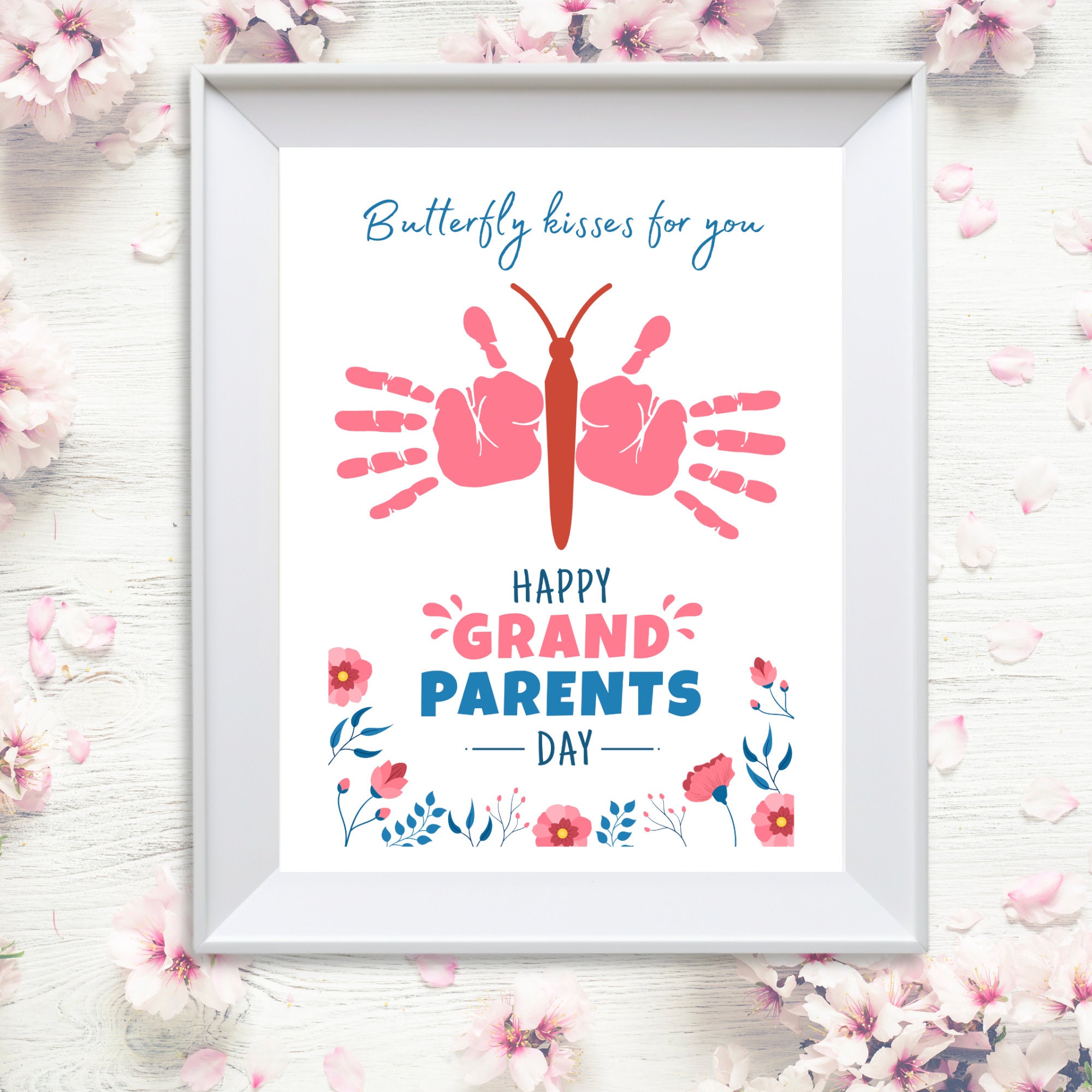 Grandparent Day Handprint Art, Preschool Handprint Craft Activity for ...