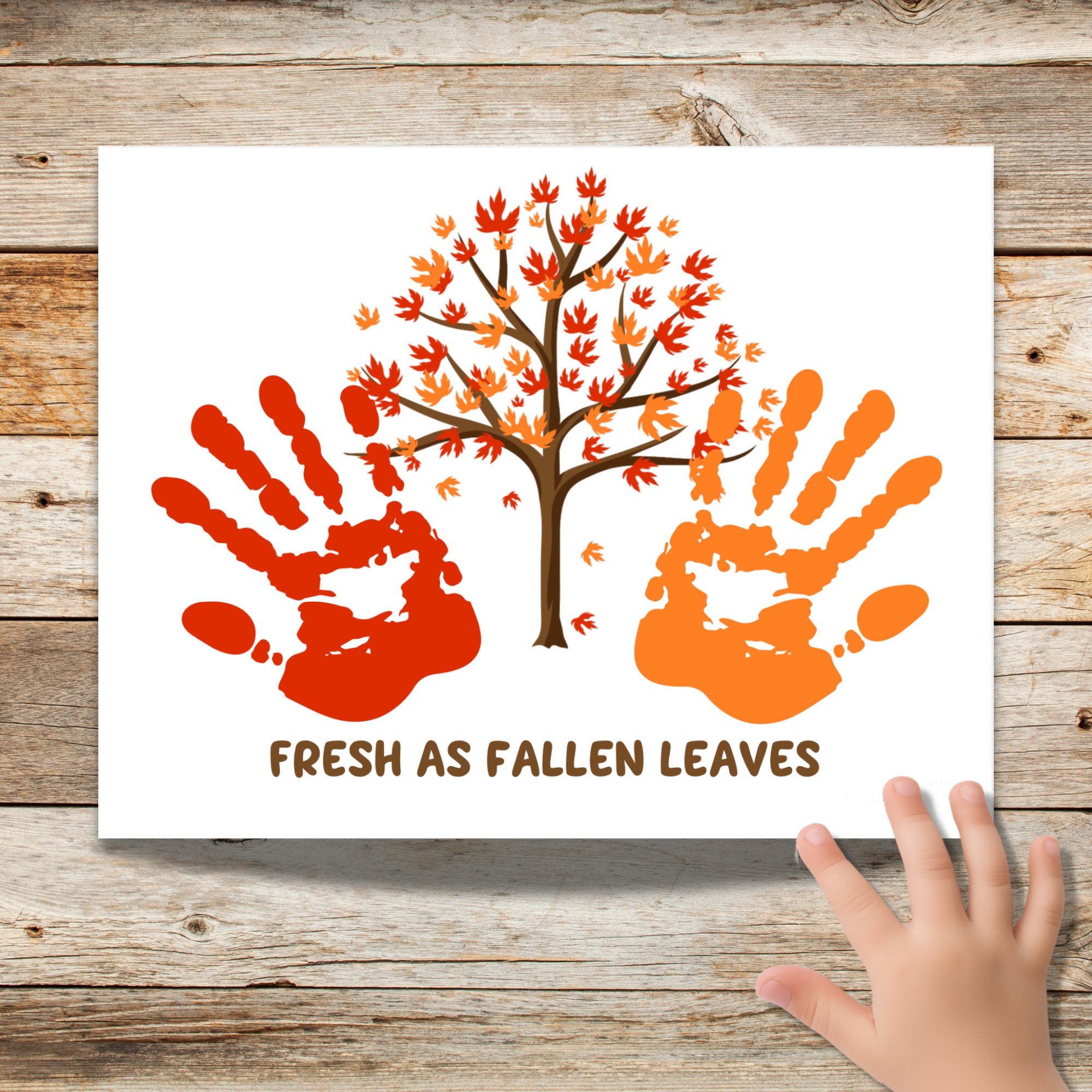 Fall Handprint Art, Handprint Craft, Fallen Leaves Preschool Activity ...