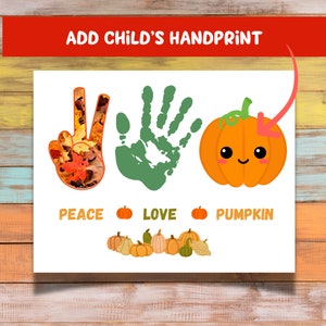Fall Handprint Art, Pumpkin Handprint Craft, Preschool Activity for ...