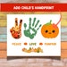 Fall Handprint Art, Pumpkin Handprint Craft, Preschool Activity for ...