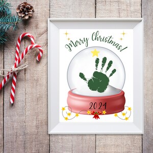 Christmas Handprint Craft, Handprint Art, Christmas Snow Globe ...
