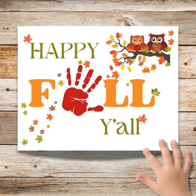 Fall Handprint Art, Fall Y'all Handprint Craft, Preschool Activity for ...