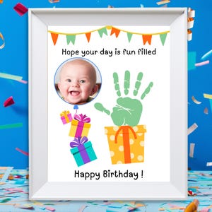 Happy Birthday Handprint Craft, Photo Craft, Preschool Activity ...