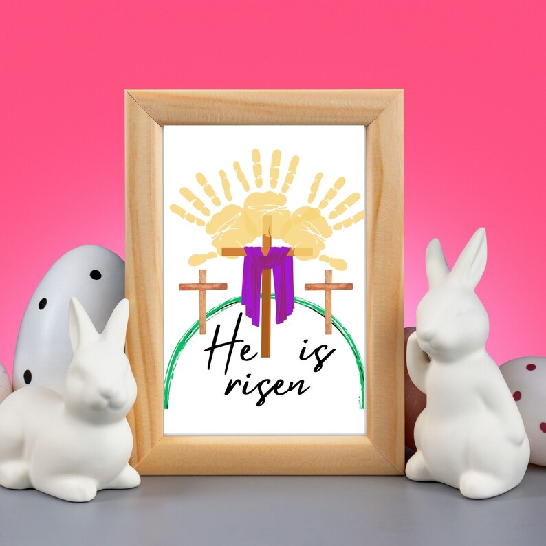 Easter Handprint Art, He Has Risen Craft, Easter Gift Memory Keepsake ...