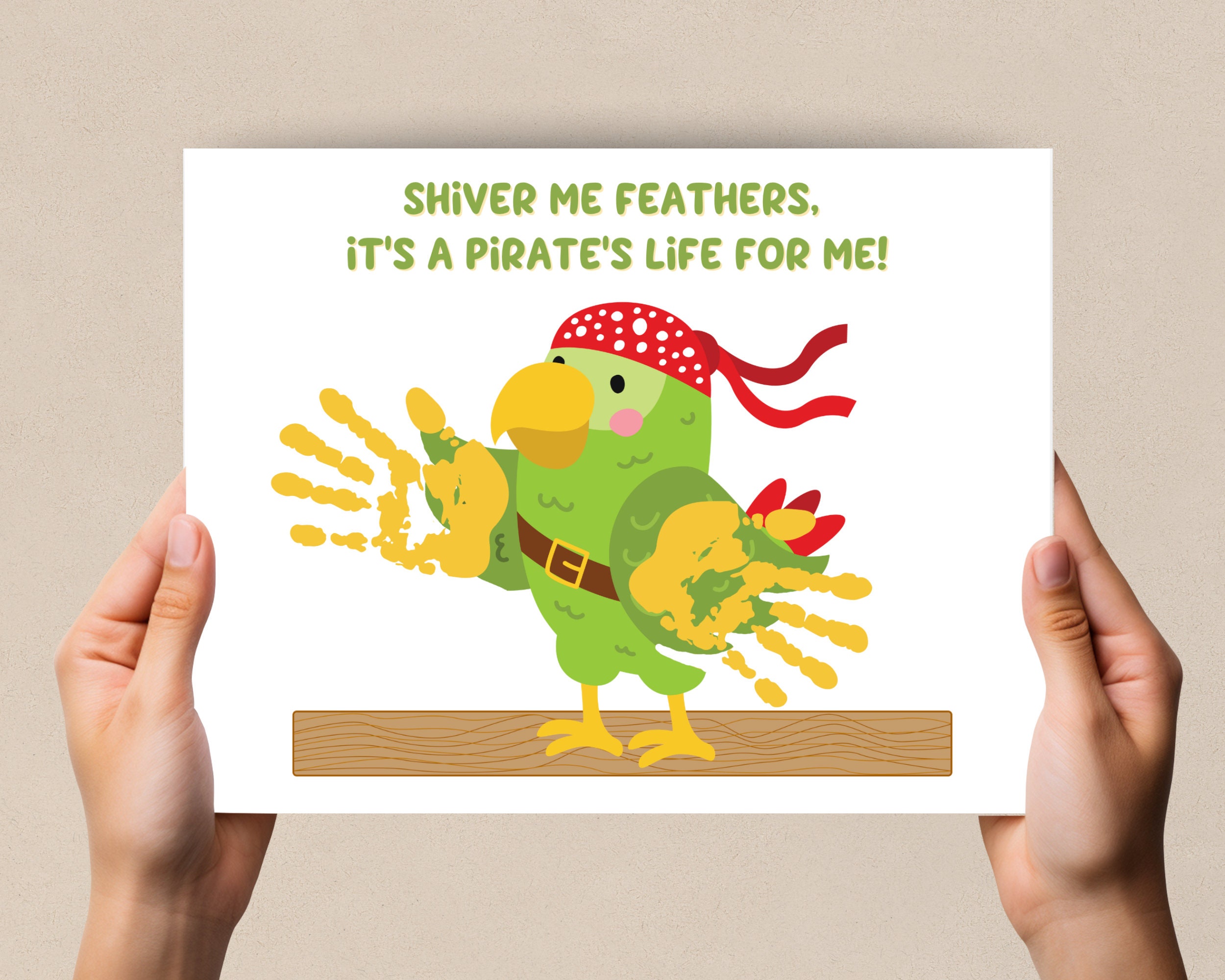 Pirate Handprint Art, Parrot Handprint Craft for Babies, Toddlers ...