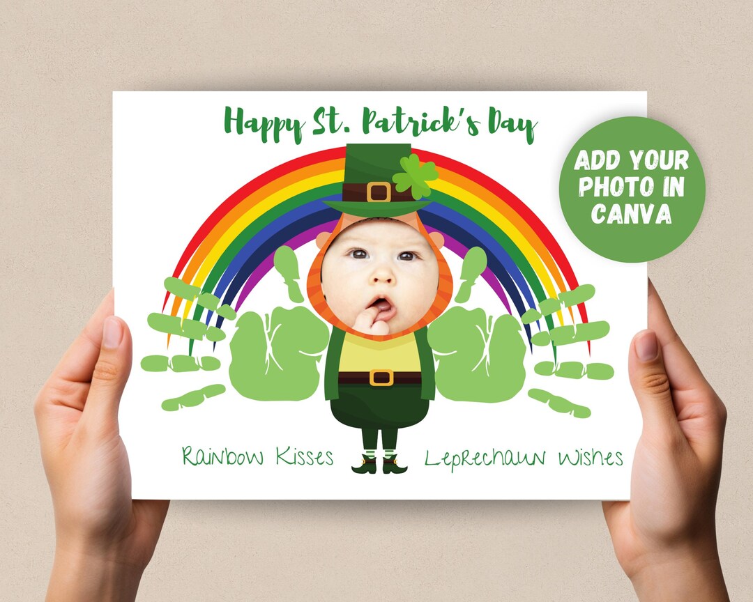 St Patricks Day Handprint Craft, Photo Craft, Preschool Activity ...
