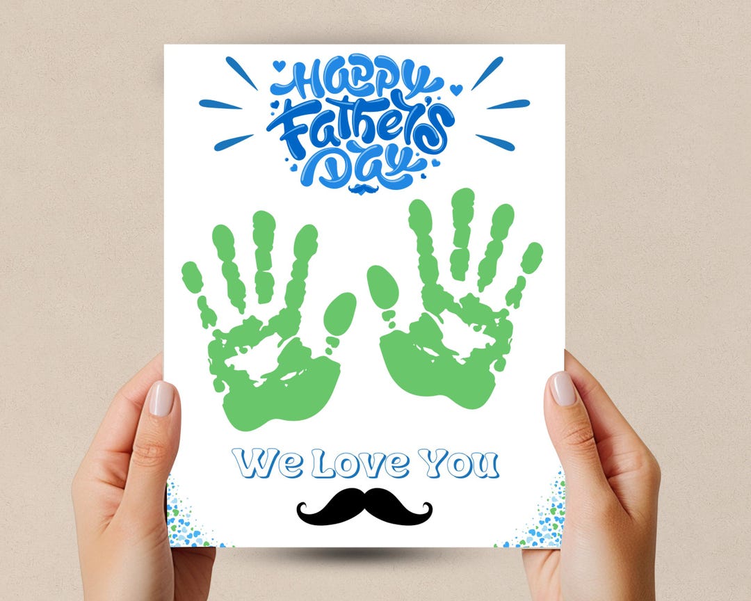 Father's Day Handprint Craft, Toddler Handprint, Preschool Activity ...