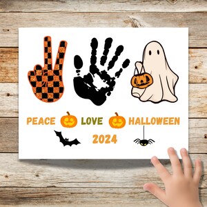 Halloween Handprint Art, Ghost Handprint Craft, Preschool Activity for ...