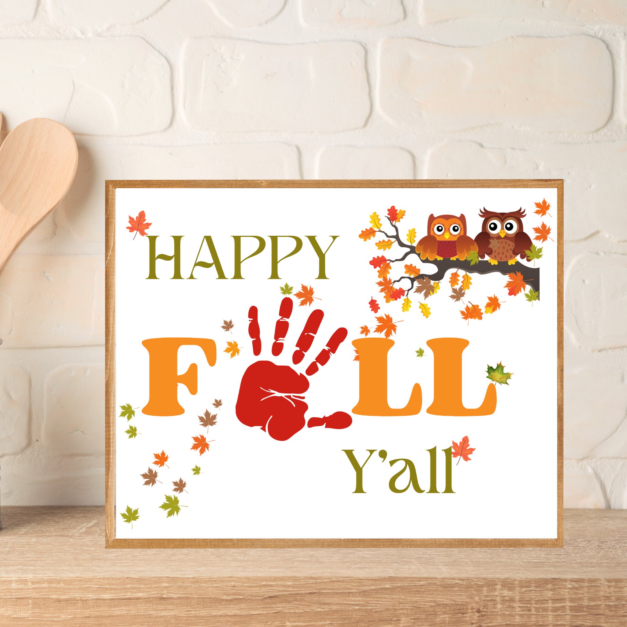 Fall Handprint Art, Fall Y'all Handprint Craft, Preschool Activity for ...