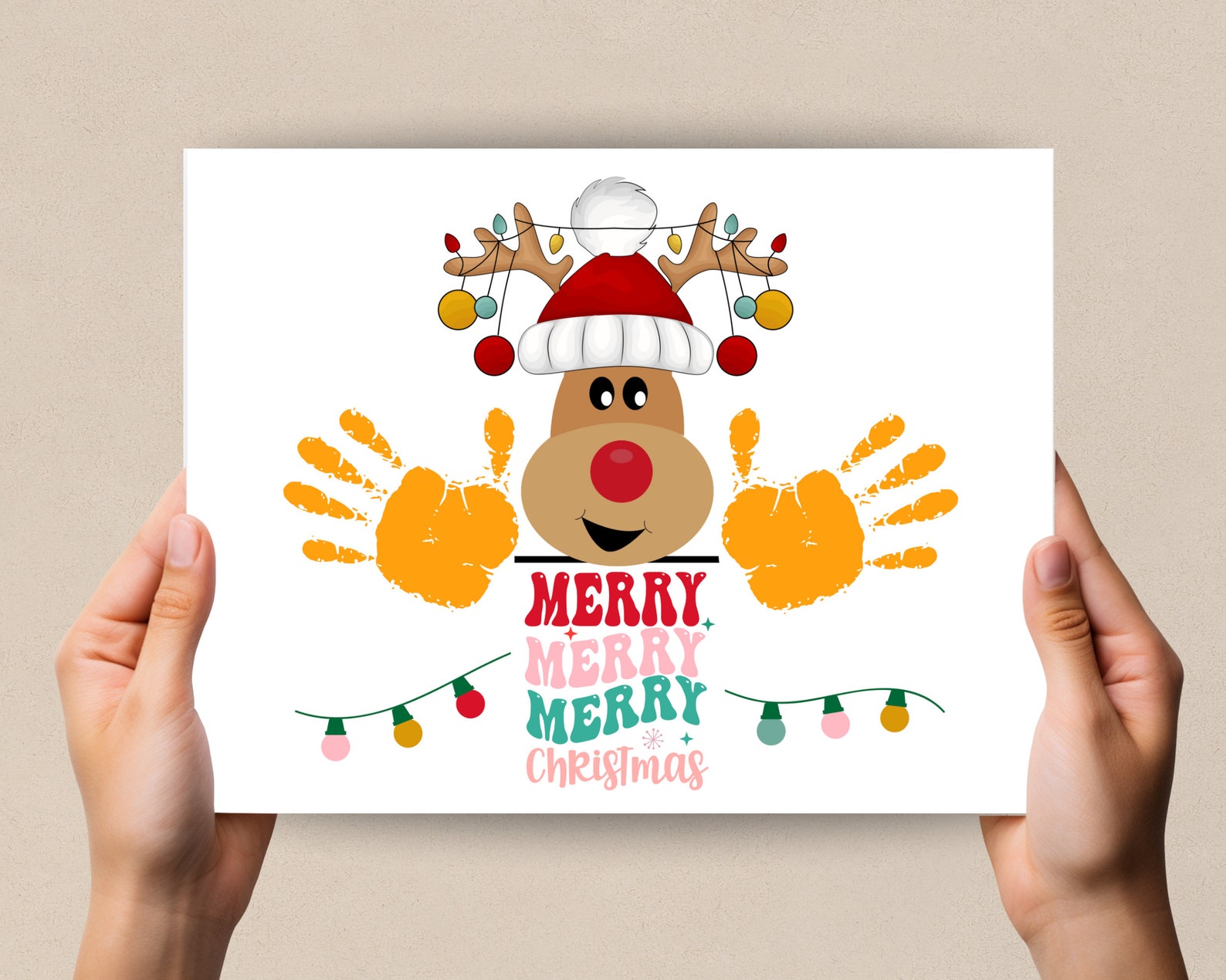Christmas Handprint Craft, Handprint Art Reindeer Handprint, Christmas ...