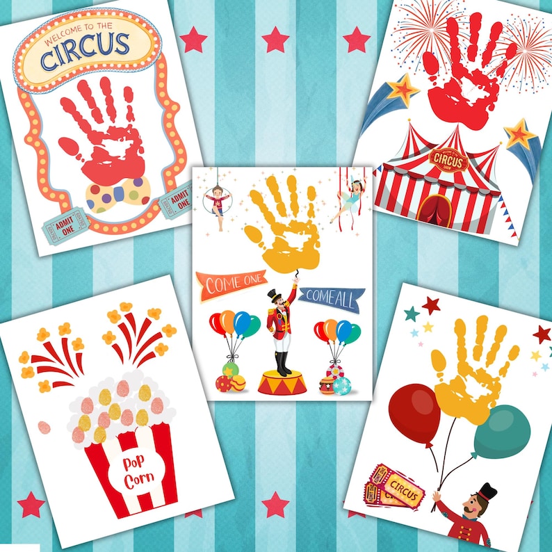 Circus Handprint Craft, Handprint Art for Toddlers, Preschool Craft ...