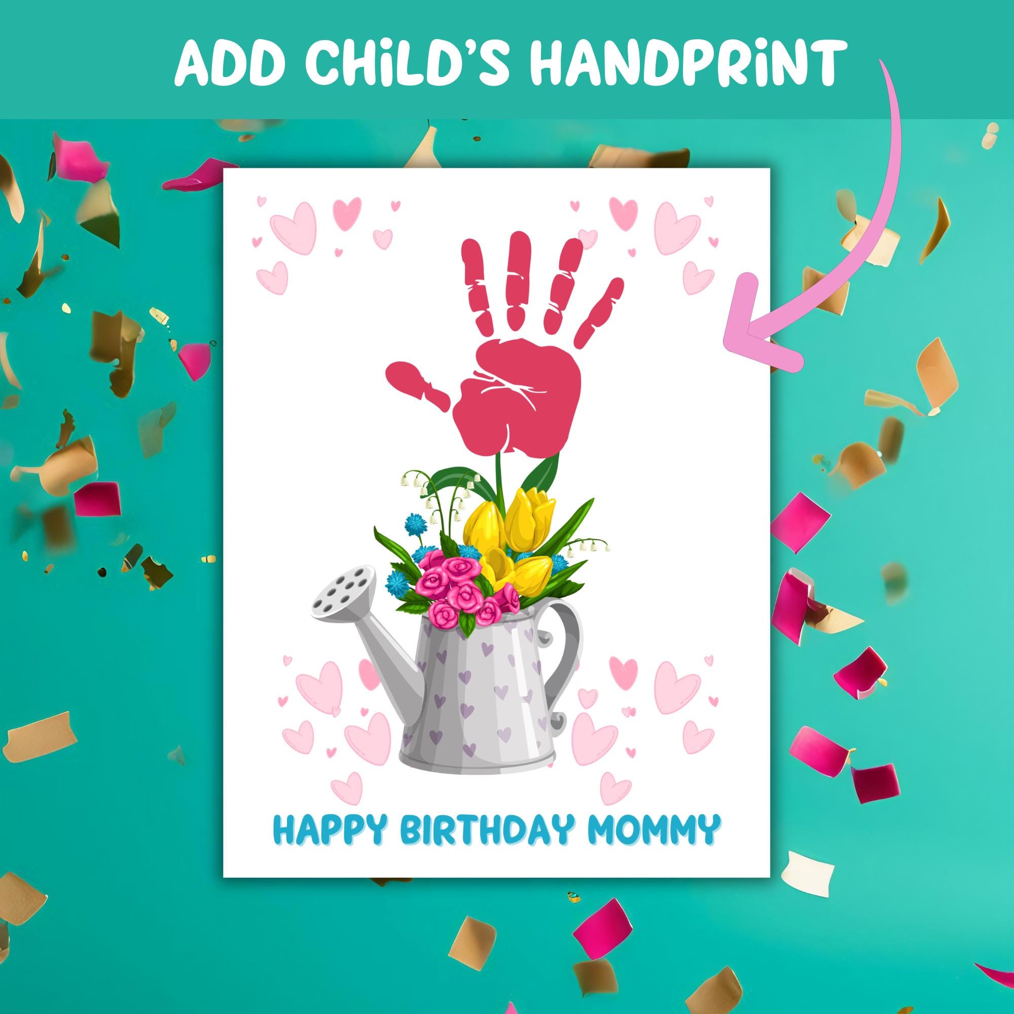 Birthday Handprint Craft, Birthday Handprint Art, Toddler Handprint ...