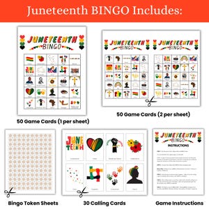 Juneteenth Bingo Game, 50 Printable Bingo Cards, Freedom Day Juneteenth ...