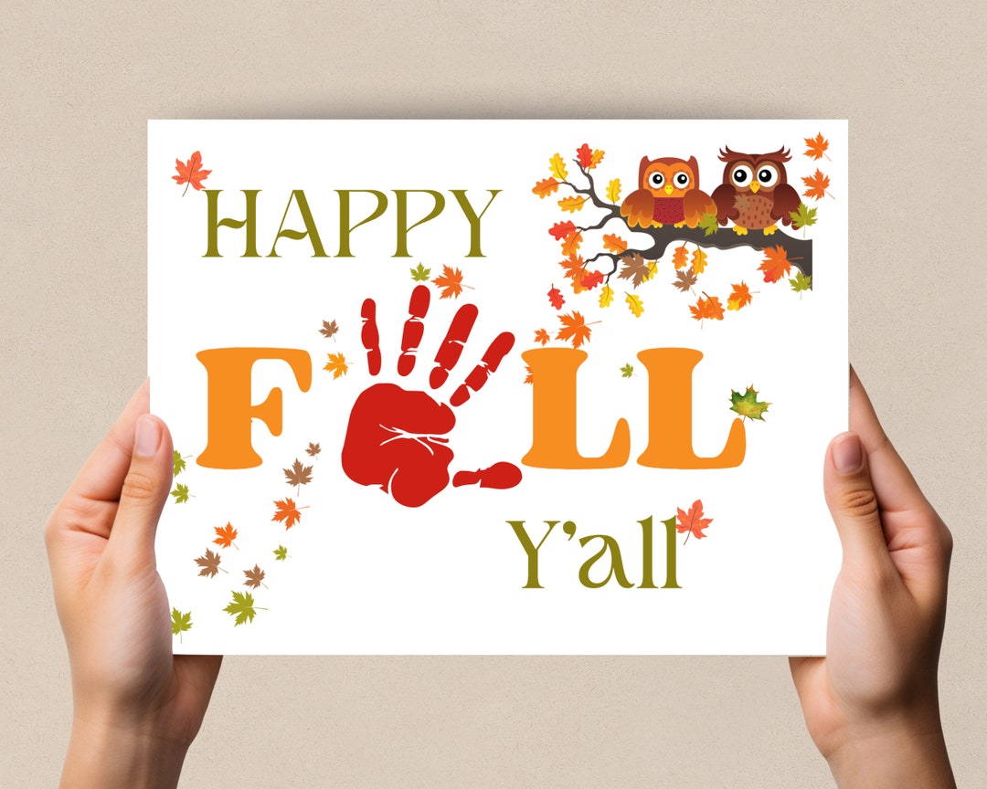 Fall Handprint Art, Fall Y'all Handprint Craft, Preschool Activity for ...