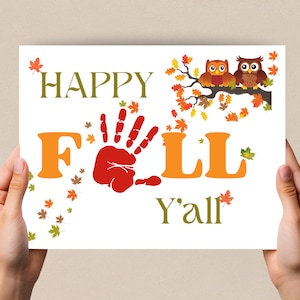 Fall Handprint Art, Fall Y'all Handprint Craft, Preschool Activity for ...
