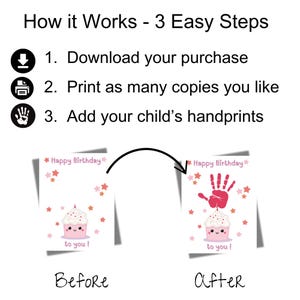 Birthday Handprint Art, Birthday Handprint Craft, Printable Activity ...