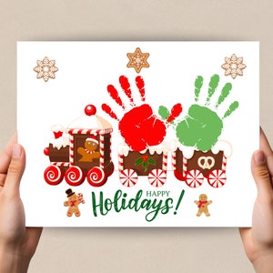 Christmas Handprint Craft, Handprint Art, Train Handprint, Christmas ...