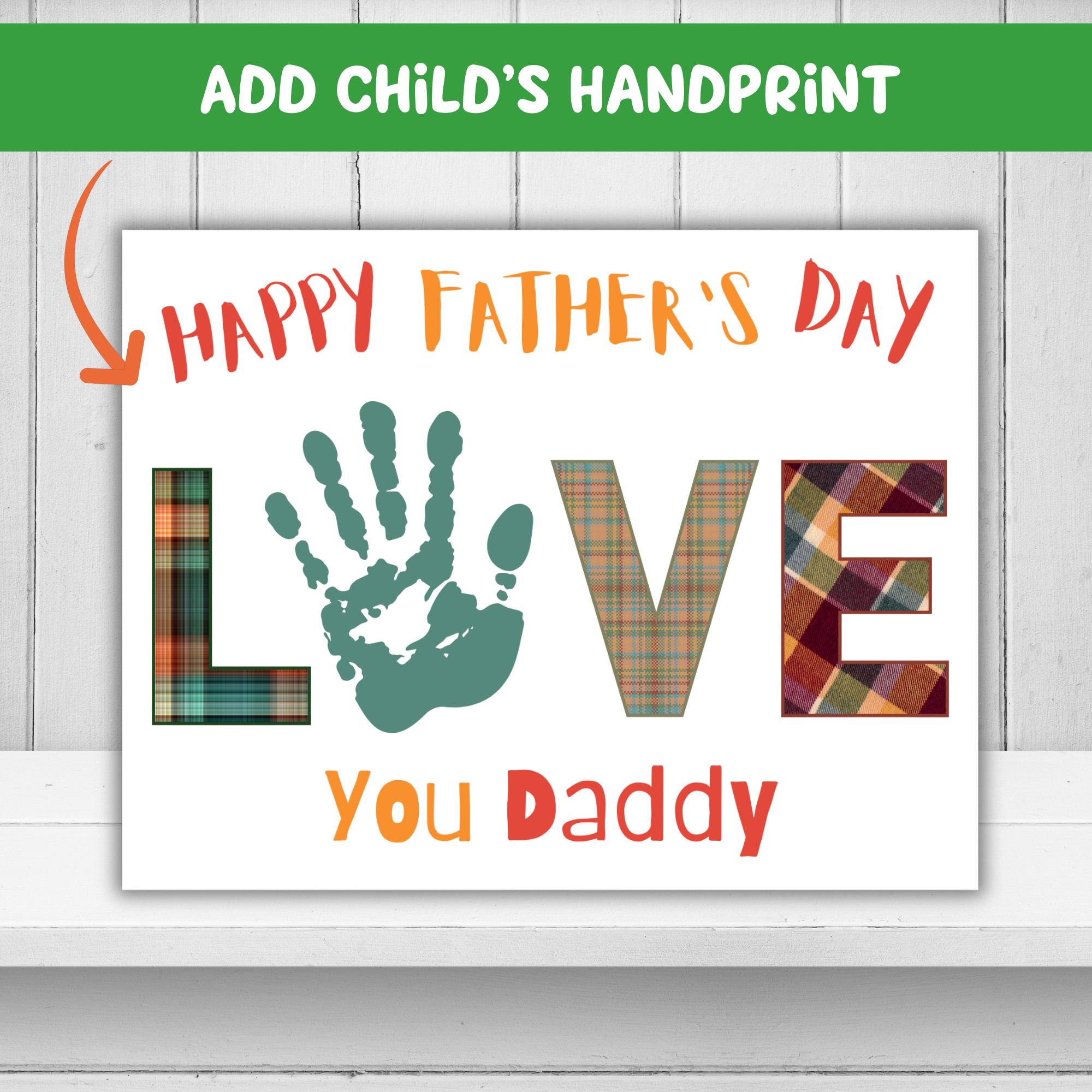 Father's Day Handprint Craft, Toddler Handprint, Preschool Activity ...