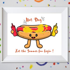 Summer Footprint Art. Hot Dog Craft for Babies, Toddlers. Fun Activity ...