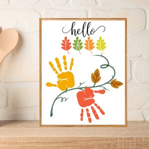 Fall Handprint Art, Leaf Handprint Craft, Preschool Activity for Babies ...