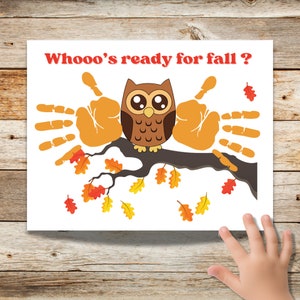 Fall Handprint Art, Owl Handprint Craft, Preschool Activity for Babies ...