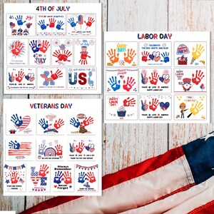 Patriotic Handprint Bundle, Memorial Day, 4th of July, Labor Day ...