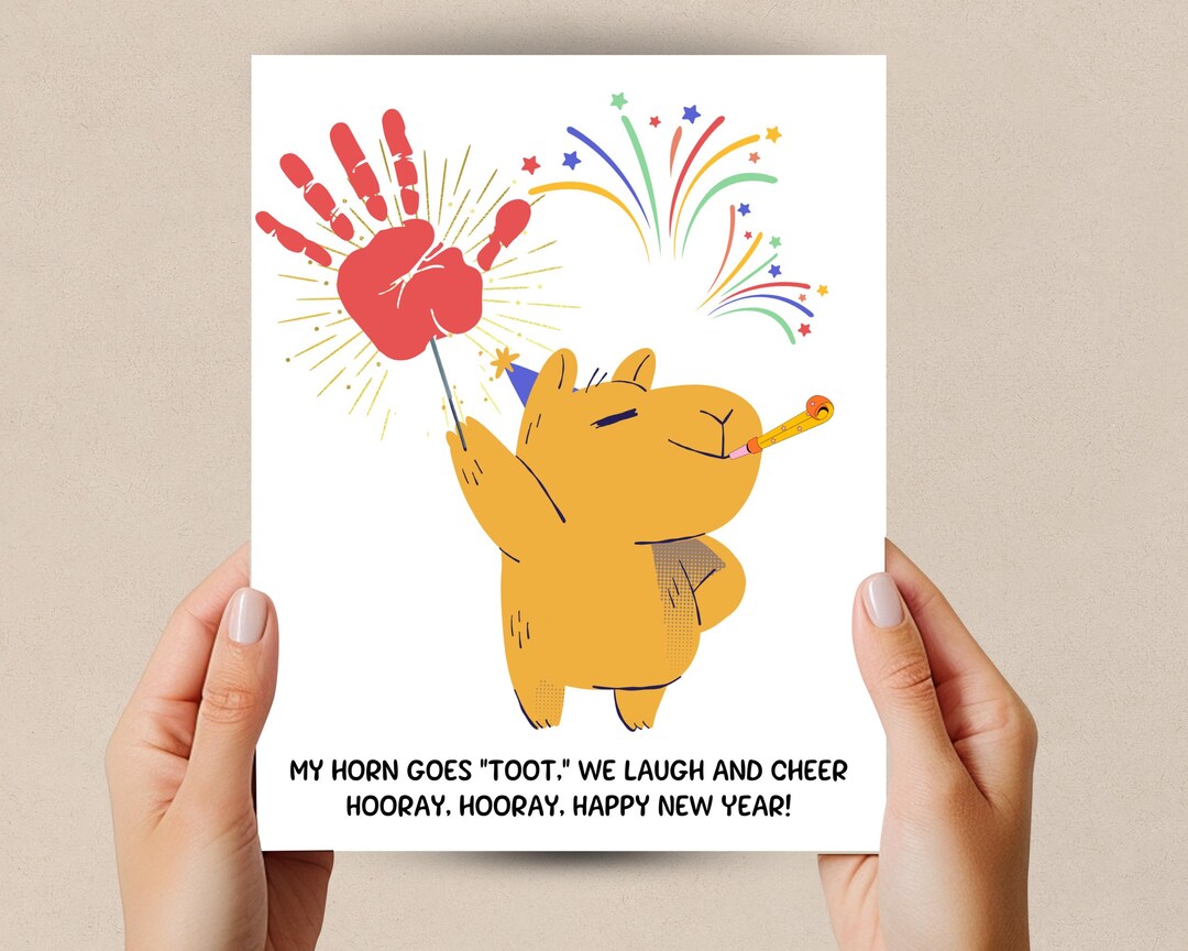 New Years Handprint Craft, Handprint Activity, New Year's Handprint Art ...