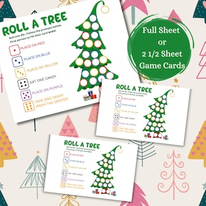Roll a Tree Game, Printable Holiday Game, Christmas Party, Candy Game ...