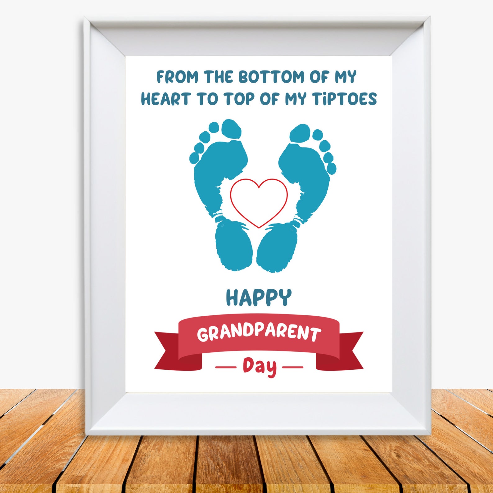 Grandparent's Day Footprint Art, Preschool Footprint Craft Activity for ...