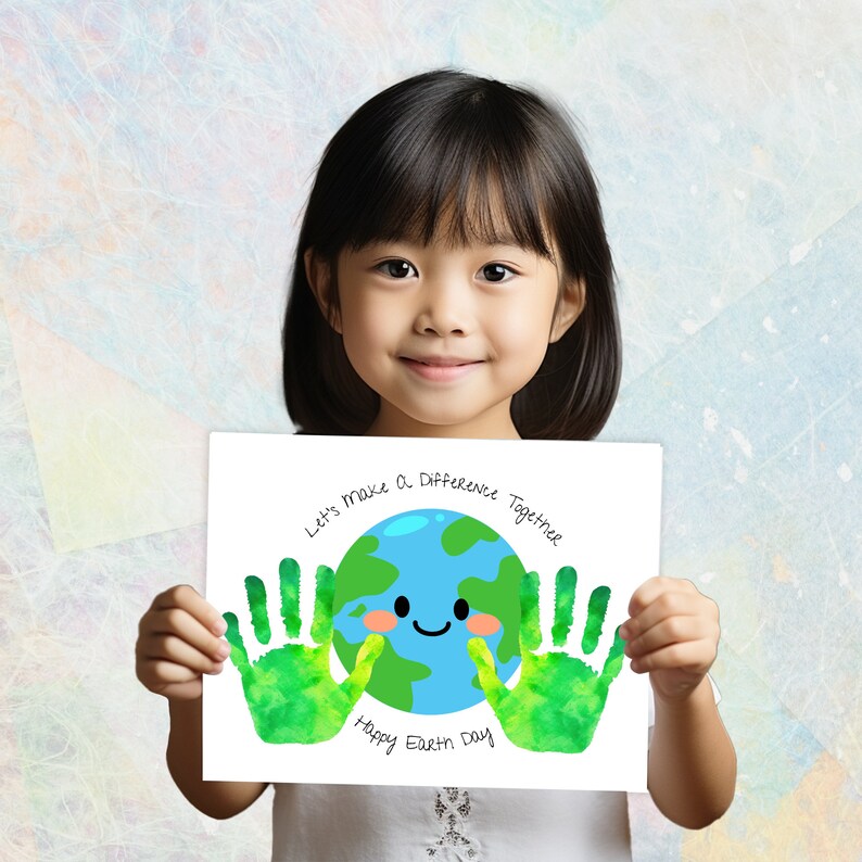 Earth Day Handprint Art, Handprint Earth Day Craft, Earth Day Keepsake ...