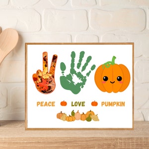 Fall Handprint Art, Pumpkin Handprint Craft, Preschool Activity for ...