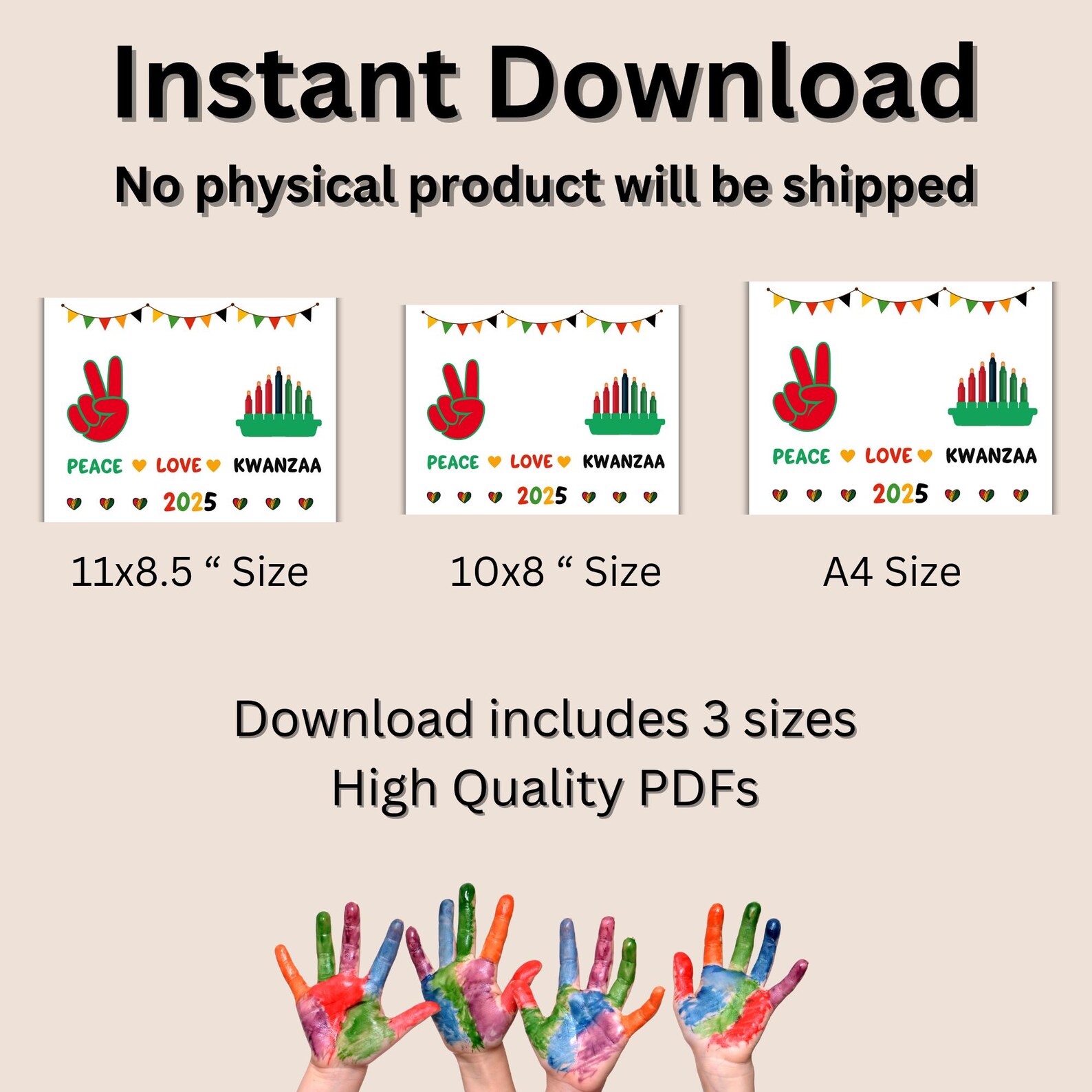 Kwanzaa Handprint Craft, Kwanzaa Handprint Art, Handprint Activity ...