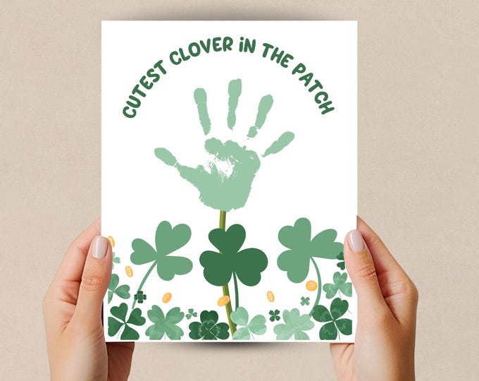 St Patrick's Day Handprint DIY Craft| Cutest Clover Handprint Art| Pre ...
