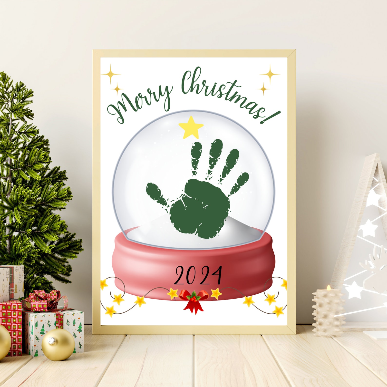 Christmas Handprint Craft, Handprint Art, Christmas Snow Globe ...