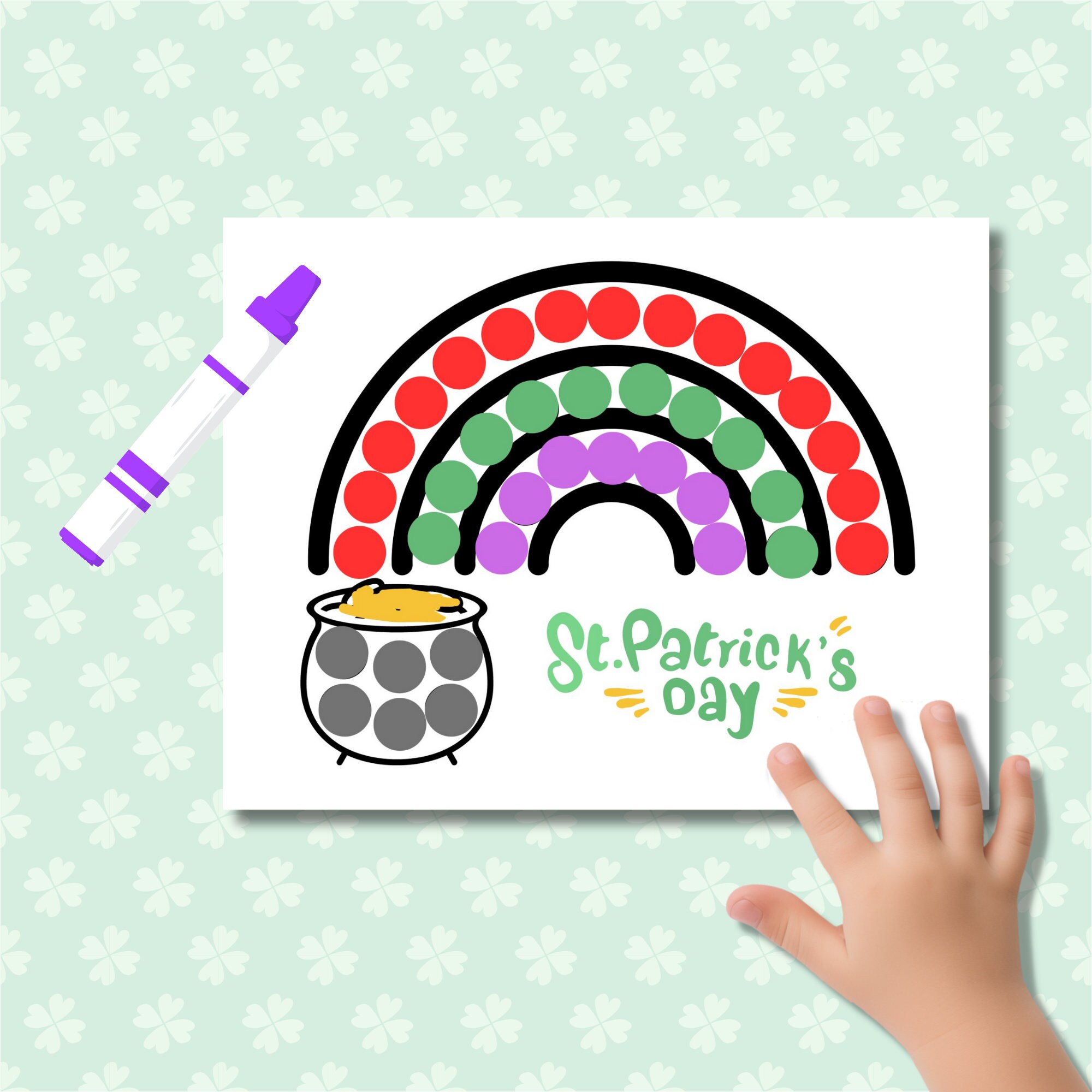 St Patrick's Dot Marker Rainbow Page for Preschoolers. St Patrick's Day ...