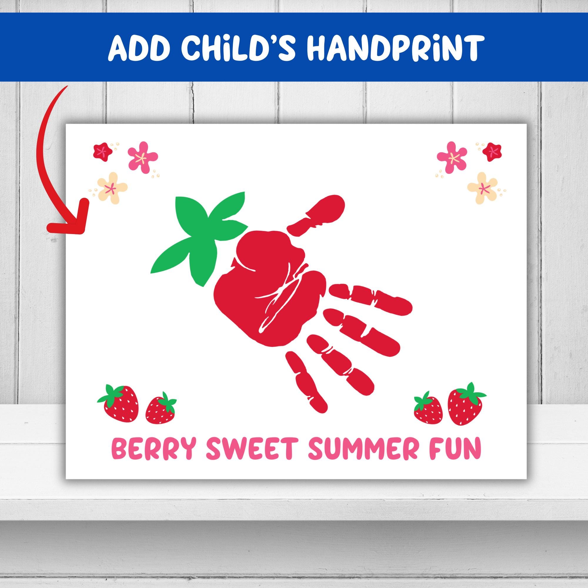 Summer Handprint Craft, Handprint Art, Strawberry Handprint, Infant ...