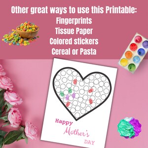 Mother's Day Dot Marker Heart Shaped Page for Preschoolers. Mother's ...