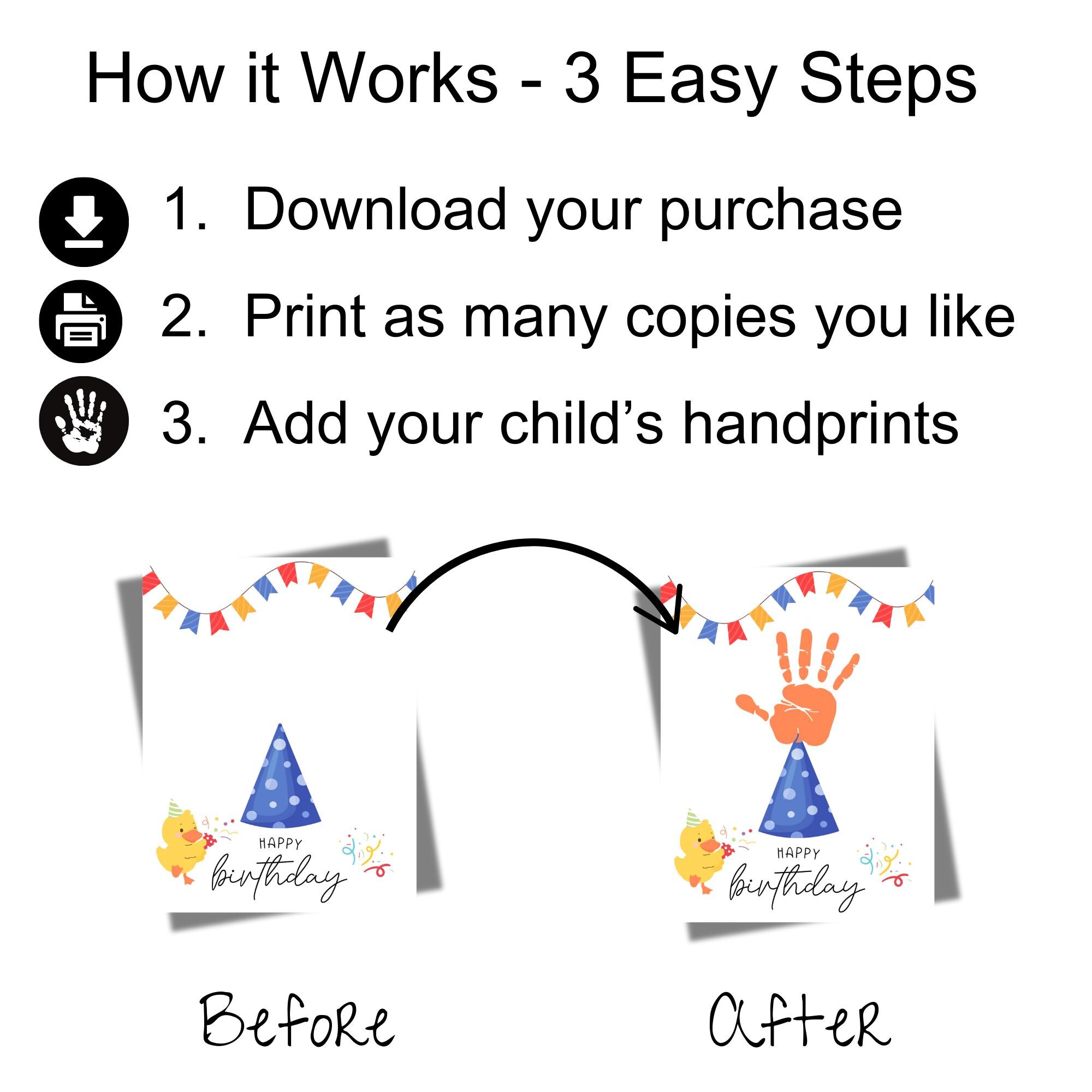 Birthday Handprint Craft, Birthday Handprint Art, Printable Activity ...