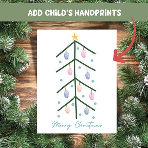 Christmas Fingerprint Craft, Handprint Art Christmas Boho Tree ...
