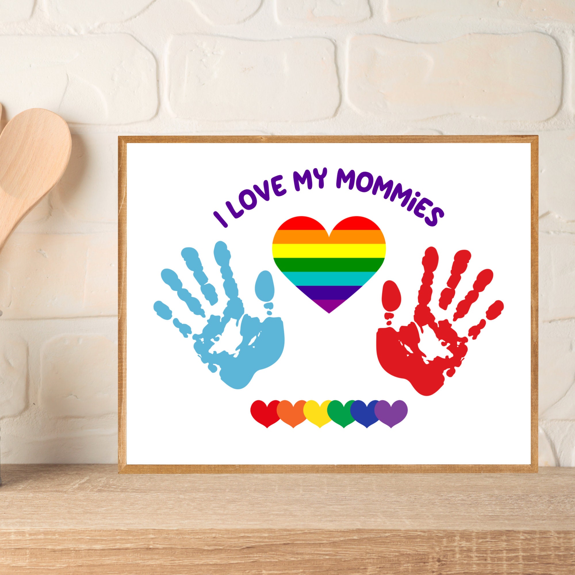 LGBTQ Handprint Art, Handprint Craft I Love My Mommies LGBT Pride Month ...